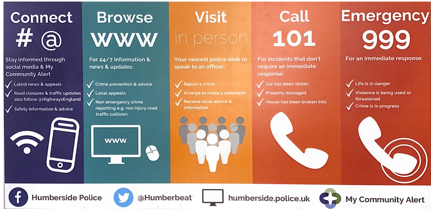 How to contact Humberside Police – South Cave Parish Council